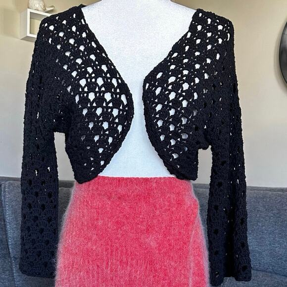 Xhilaration | Sweaters | Y2k Crochet Black Boldero Sz Xxl | Poshmark